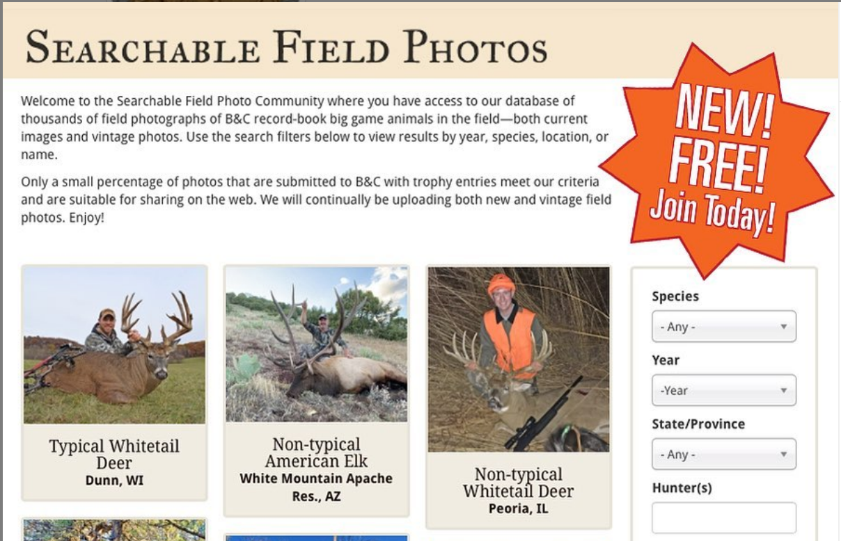 Searchable Field Photos - B&C Premium Content | Boone and Crockett Club